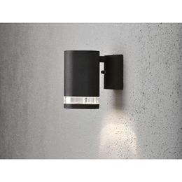 Konstsmide - led Design Außenwandleuchte Downlight aus Aluminium Höhe 13cm, Schwarz