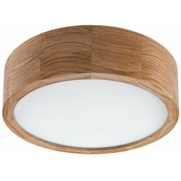 Licht-Erlebnisse - led Deckenleuchte rund 27 cm Holz Glas blendarm Schlafzimmer Wohnzimmer - Eiche