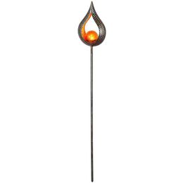 LINDBY - Yonca LED-Solar-Dekoleuchte 118 cm kupfer - grau gebürstet, Kupfer, gold