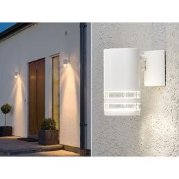 Konstsmide 2er-Set Wandleuchten modena Aluminium weiß, Downlight, GU10, Höhe 15,5 cm, IP44