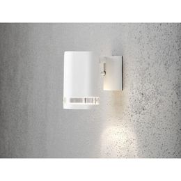 Konstsmide - led Design Außenwandleuchte Downlight aus Aluminium Höhe 13cm, Weiß