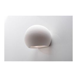 Licht-Erlebnisse - Gipslampe rund Wand E27 Kugel Weiß Schlafzimmer Wohnzimmer - Weiß