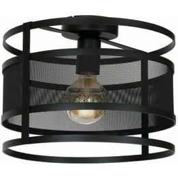 Licht-Erlebnisse Deckenlampe rund ø 30 cm E27 Schwarz Metall Deckenleuchte