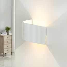 Licht-Erlebnisse Wandlampe Up Down Weiß Metall indirektes Licht Treppe Flur Wohnzimmer - Weiß