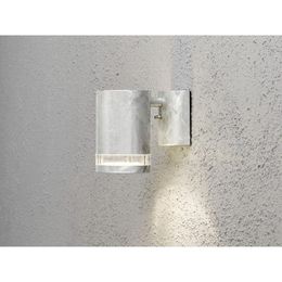 Konstsmide Led Design Außenwandleuchte Downlight aus Stahl Höhe 13cm, Silber