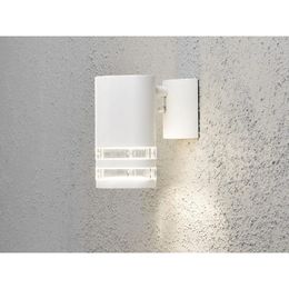 Konstsmide - led Design Außenwandleuchte Downlight aus Aluminium Höhe 15,5cm, Weiß
