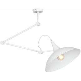 Licht-Erlebnisse - Verstellbare Deckenlampe Weiß Metall Küche Esszimmer Retro Design - Weiß