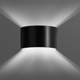 Licht-Erlebnisse - Up Down Lampe Wand Schwarz Metall indirektes Licht xander - Schwarz