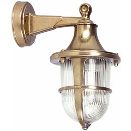 Licht-Erlebnisse Wandlampe außen Messing Maritim IP64 dekorativ Haus Hof Garten Laterne