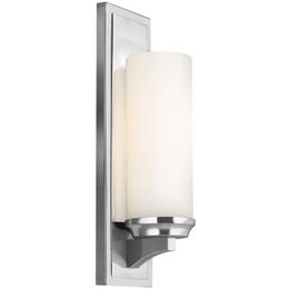 Licht-Erlebnisse - Wandlampe Weiß Chrom IP44 G9 3000 k 320 lm Glas Metall Modern Badezimmerleuchte - Chrom poliert, Weiß
