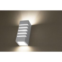 Licht-Erlebnisse - Up Down Wandleuchte Modern Weiß Gipslampe Flur Schlafzimmer - Weiß