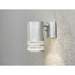 Konstsmide - led Design Außenwandleuchte Downlight aus Stahl Höhe 15,5cm, Silber