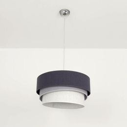 Licht-Erlebnisse - Graue Pendelleuchte Stoff Schirm Ø45cm modernes Design - Silber, Grau