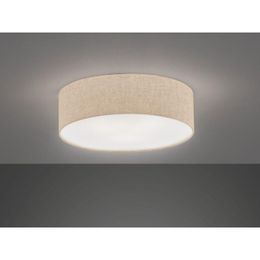 meineWunschleuchte - led Deckenlampe rund mit Lampenschirm Leinen Beige ø 40cm