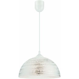 Licht-Erlebnisse - Küchenlampe hängend Weiß Glas Ø30cm Retro Design E27 - Silber