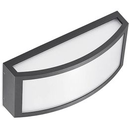 LINDBY Jakari LED-Außenwandleuchte, eckig, weiß - dunkelgrau (RAL 7016), weiß