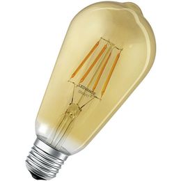 LEDVANCE Smarte LED-Lampe mit WiFi Technologie in Gold Edison Form, Sockel E27, Dimmbar,Warmweiß (2400K), ersetzt Glühlampen mit 53 W, SMART+ WiFi