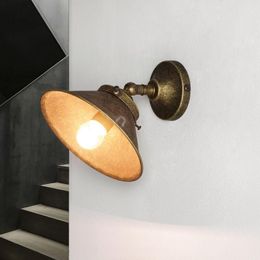 Licht-Erlebnisse - Messing Wandlampe in Bronze antik verstellbar Handarbeit - Bronze Antik matt