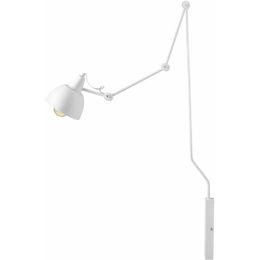 Licht-Erlebnisse Wandleuchte Weiß E27 Metall Modern zum Lesen Wandlampe - Weiß