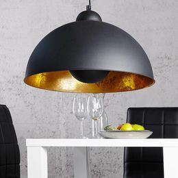 Licht-Erlebnisse Retro Pendelleuchte rund Ø55cm Schwarz Gold