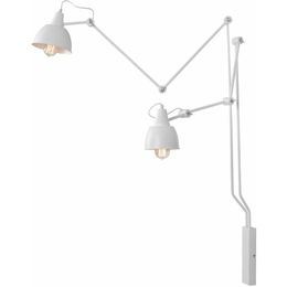 Licht-Erlebnisse - Wandlampe E27 Weiß Metall Modern Wandleuchte Leselampe - Weiß