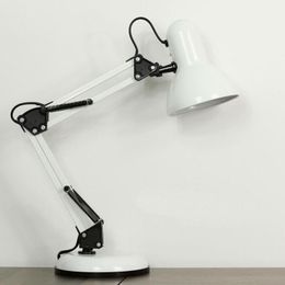 Licht-Erlebnisse - Schreibtischlampe Weiß E27 53 cm Metall Modern Schreibtischleuchte - Weiß