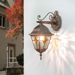 Licht-Erlebnisse - Antike Wandlampe Außen Kupfer salzburg wetterfest IP44 - Kupfer Antik