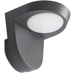 LINDBY Carmelo LED-Außenwandleuchte, dunkelgrau - dunkelgrau (RAL 7016), weiß