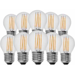 V-TAC 10 Pack E27 Transparente LED-Lampen - Glühfaden - Kugel - IP20 - 4W - 400 Lumen - 3000K