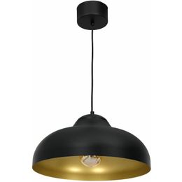 Licht-Erlebnisse Hängelampe E27 ø 40 cm Schwarz Gold aus Metall Modern Hängeleuchte Küche