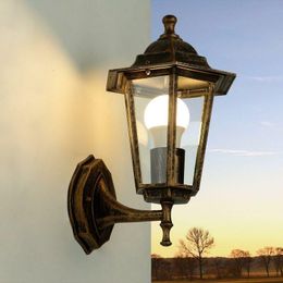 Licht-Erlebnisse - Rustikale Außenwandlampe Kupfer Antik E27 paris - Kupfer Antik