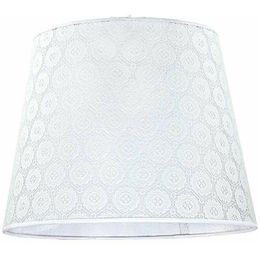Licht-Erlebnisse Lampenschirm E27 ø 38 cm Weiß Landhaus Leuchtenschirm - Weiß