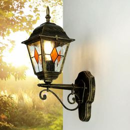 Licht-Erlebnisse - Tiffany Stil Lampe außen in Gold Antik E27 salzburg - Gold Antik