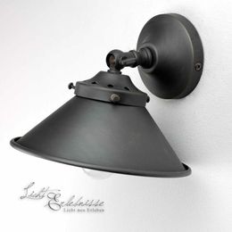 Licht-Erlebnisse - Wandlampe Vintage in Bronze aus Messing - Bronze dunkel matt