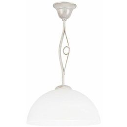Licht-Erlebnisse - Deckenlampe Shabby Weiß antik Glasschirm Küche Esszimmer - Shabby Weiß Antik, Weiß