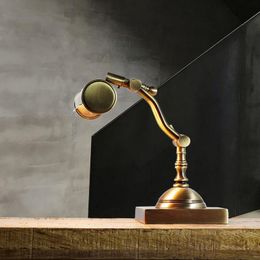 Licht-Erlebnisse Premium Messinglampe Schreibtischleuchte Jugendstil - Bronze hell glänzend