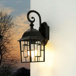 Licht-Erlebnisse - led Außenwandlampe lübeck Hoflicht Weg Laterne Schwarz - Schwarz
