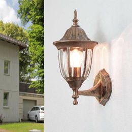 Licht-Erlebnisse - Laterne Wandlampe milano Außen IP44 rustikal wetterfest - Kupfer Antik