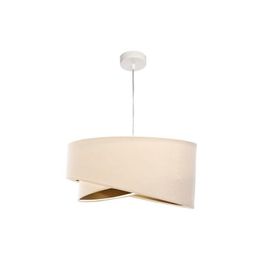 Licht-Erlebnisse Hängeleuchte ø 50 cm E27 Creme Gold Stoff Metall Modern Hängelampe