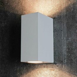 Licht-Erlebnisse - Moderne Außenleuchte aalborg Up & Down Aluminium - Weiß