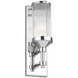 Licht-Erlebnisse - Wandleuchte IP44 G9 Glas Metall 3000 k 320 lm Jugendstil Badezimmerlampe - Chrom, Klar/Transparent