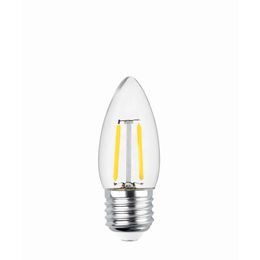 Forever Light - E27 2W led Filament Kerze Lampe Vintage Glühbirne 250 lm Warmweiß 2700K C35 Klar 6x Stück