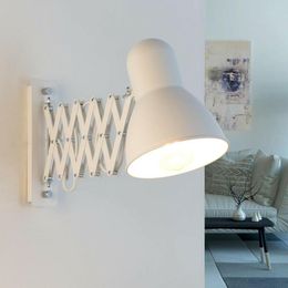 Licht-Erlebnisse - Verstellbare Wandlampe harmony in Weiß ausziehbar E27 - Weiß