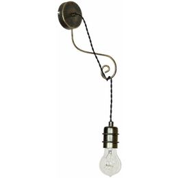 Licht-Erlebnisse - Wandleuchte Messing E27 Metall Vintage Wandlampe - Altmessing