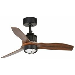 Faro Barcelona Faro just - led Schwarz, Deckenventilator aus Holz 81 cm Smart - Fernbedienung inklusive, 3000K