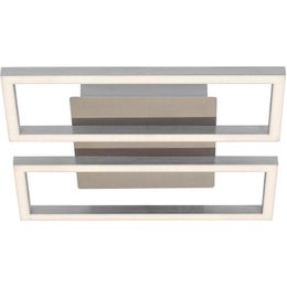 Led Deckenleuchte Briloner leuchten frame, 16 w, 1400 lm, IP20, matt-nickel, Metall-Kunststoff, Dimmbar, 28 x 23,8 x 6 cm