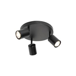 Qazqa Moderne Deckenlampe schwarz verstellbar rund 3 Lichter - Java - Schwarz