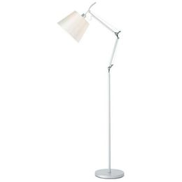 Inspired Deco - Karis - Verstellbare Stehlampe 1 Licht E27 Silber, poliertes Chrom c, w Cream Pearl Shade
