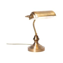 Qazqa Klassische Tischlampe/Notarlampe Bronze - Banker - Bronze