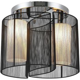 Deckenlampe vintage Deckenleuchte 2 flammig Deckenlicht Lampe 2 x E27-Fassung Schwarz Ø47,5 x 33H cm (Ohne Glühbirnen) - Schwarz - HOMCOM